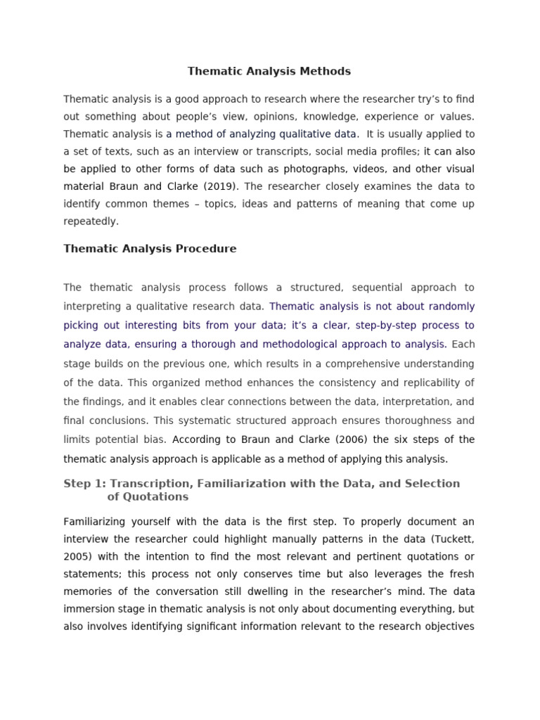 Thematic Analysis | PDF | Qualitative Research | Methodology