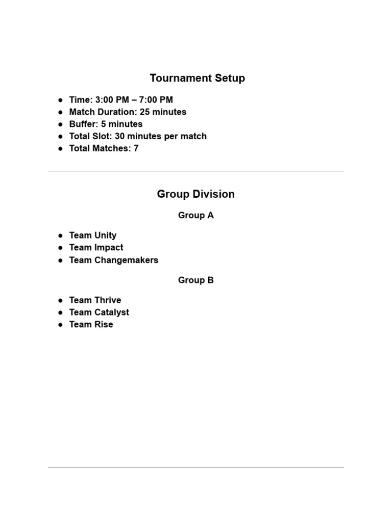 Play for Impact - Task List | PDF | Association Football | Team Sports