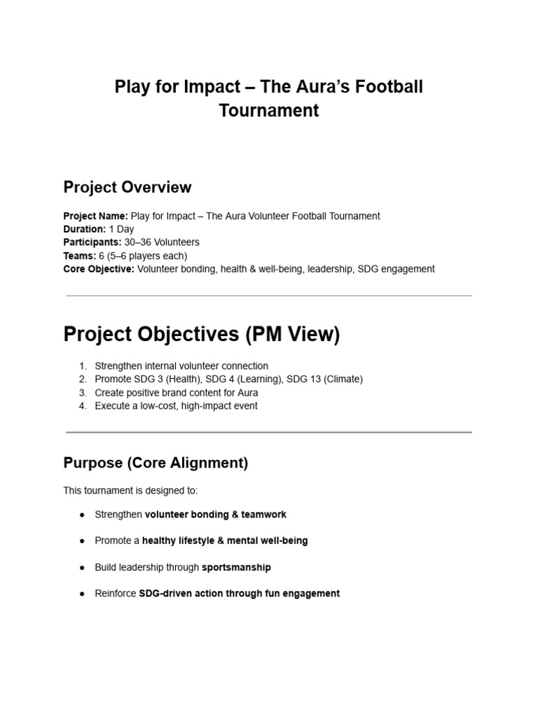 Play for Impact-- Football Tournament | PDF