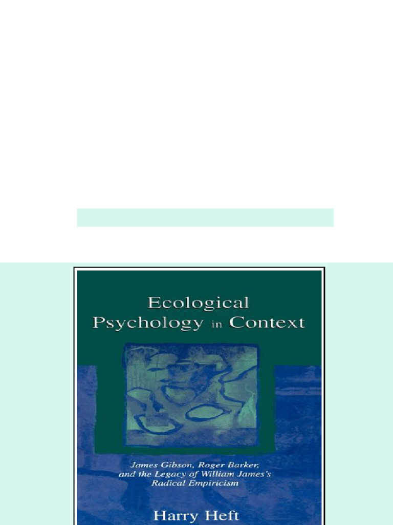 (Ebook) Ecological Psychology in Context: James Gibson, Roger Barker ...