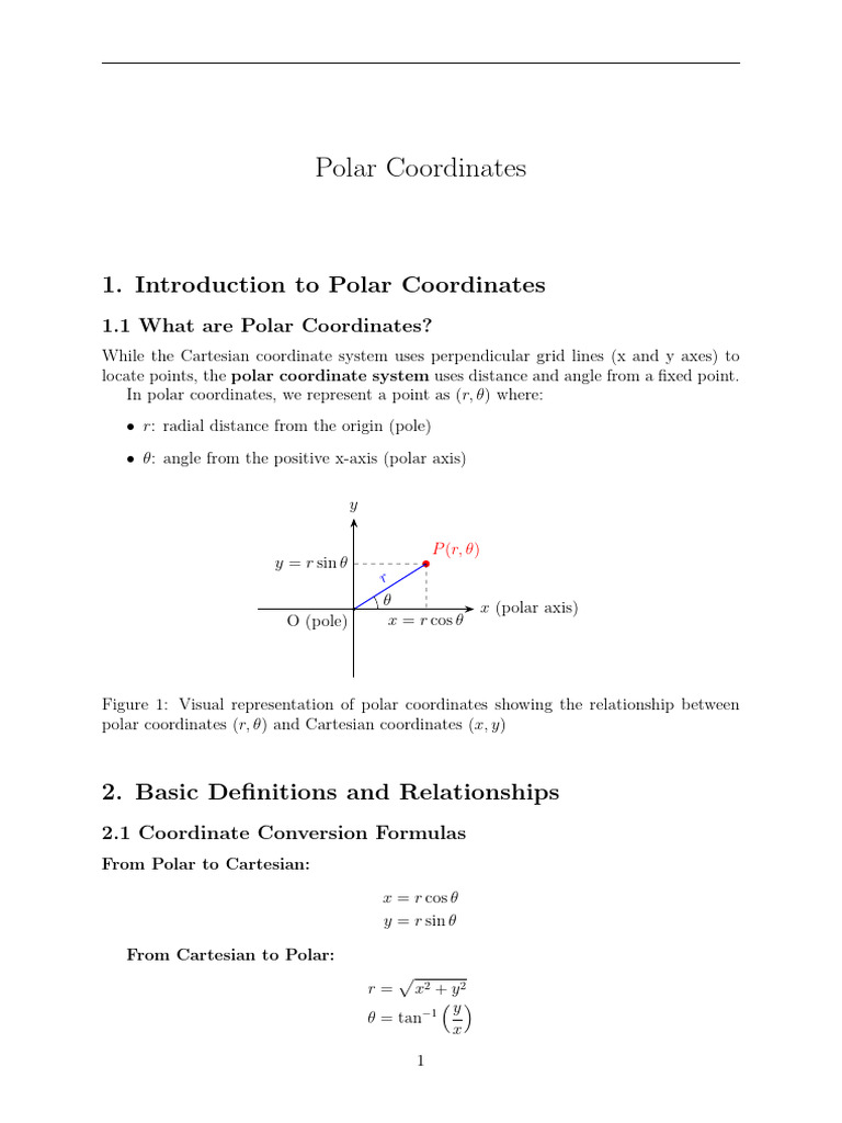 7 polar coordinates | PDF | Coordinate System | Cartesian Coordinate System