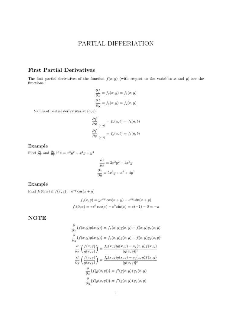 9 partial derivatives and applications | PDF | Derivative | Subtraction