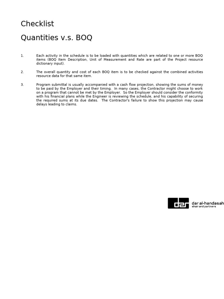 6-Check Quantities Vs BOQ | PDF