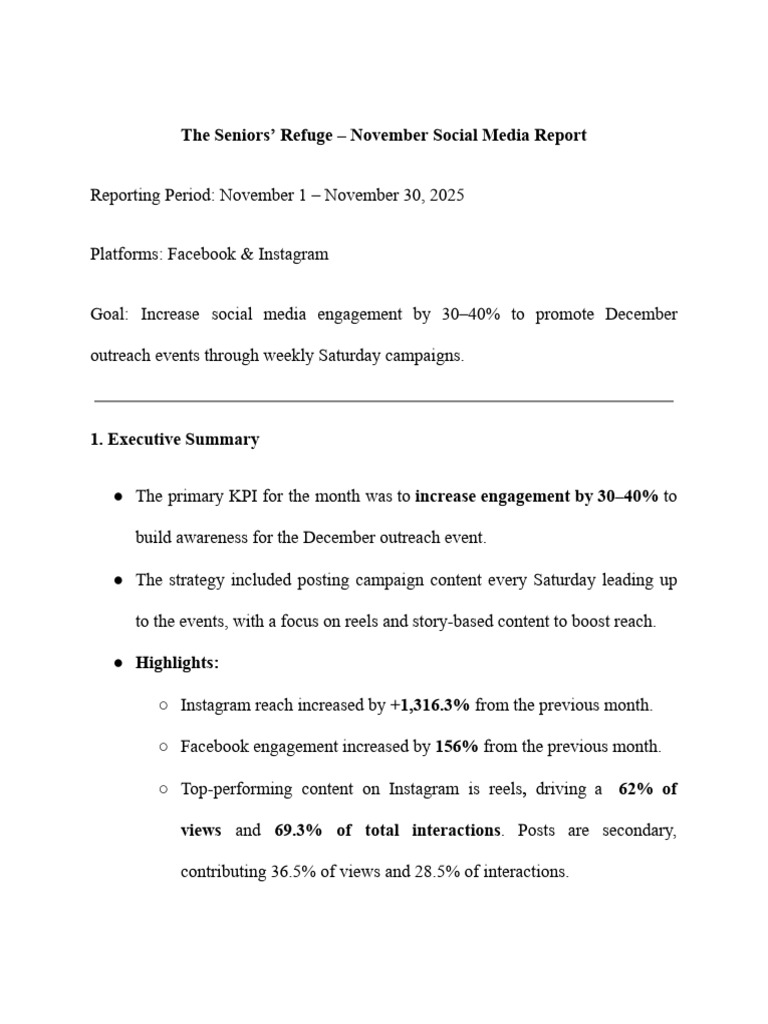 TSR November Report | PDF | Facebook