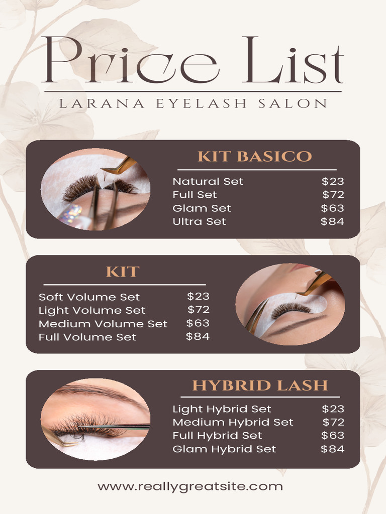 LARANA Eyelash Salon Price List | PDF | Hair