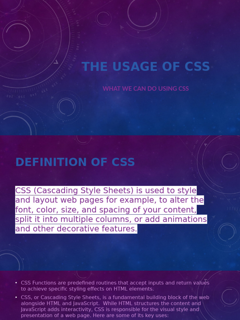 The Usage of Css | PDF