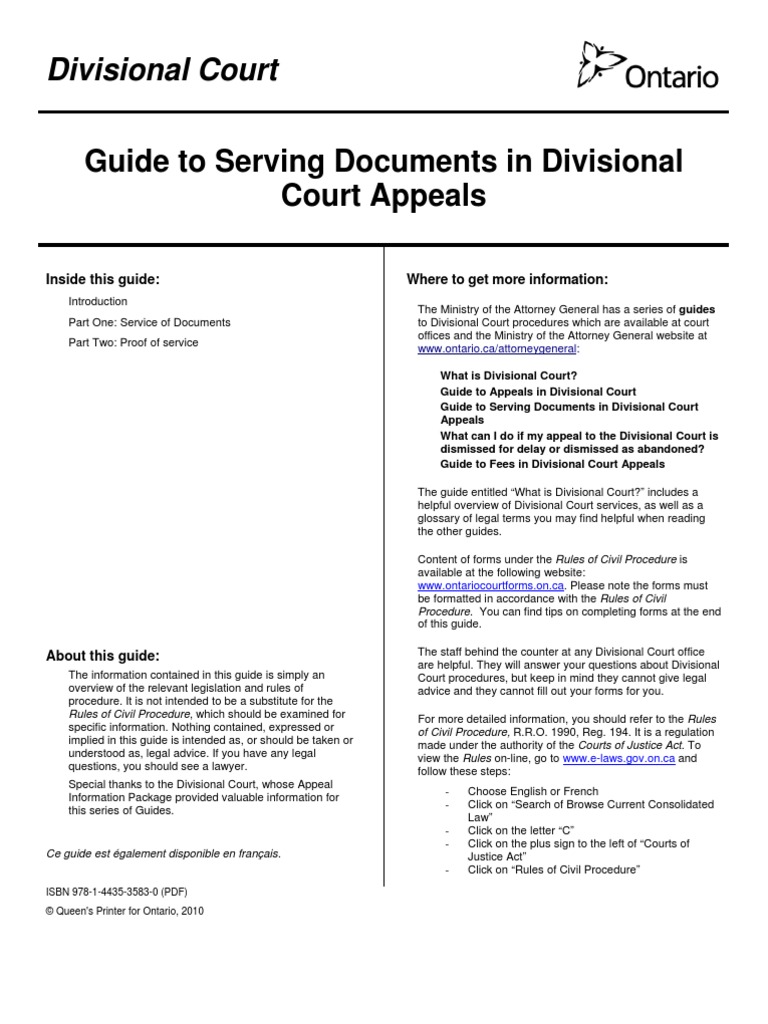 Guide To Serving Documents en | PDF | Affidavit | Service Of Process