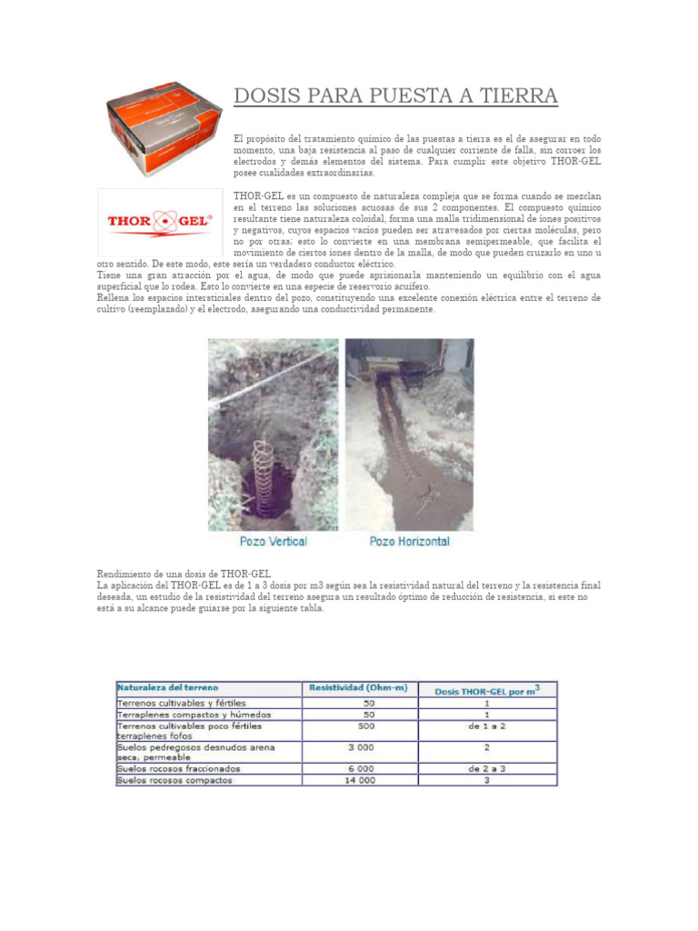 275939547-Thor-Gel-Ficha-Tecnica | PDF | Resistividad Eléctrica y ...