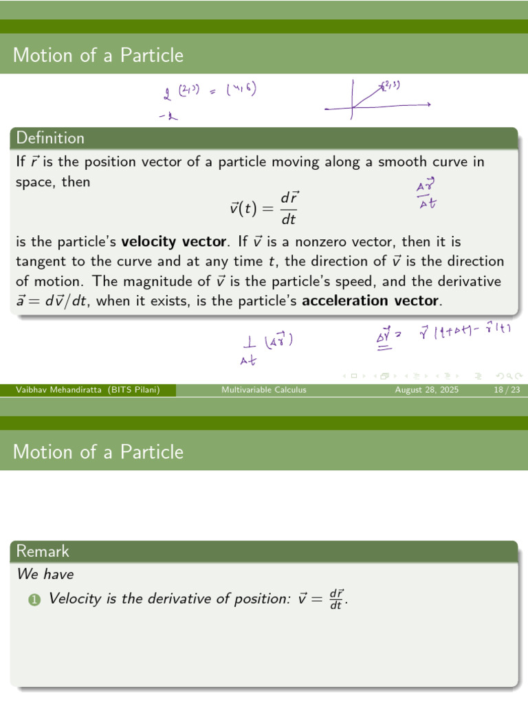 Lecture12 - Integrals of Vector Functions and Arc Length in Space | PDF ...