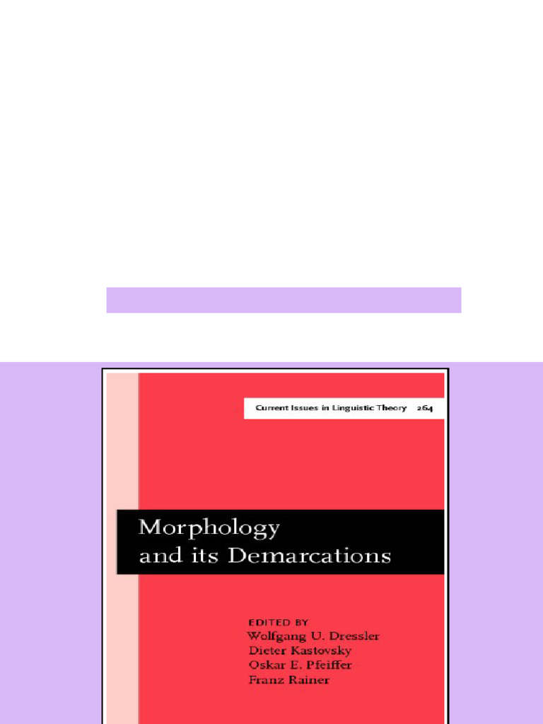 (Ebook) Morphology and Its Demarcations: Selected Papers from the 11th ...