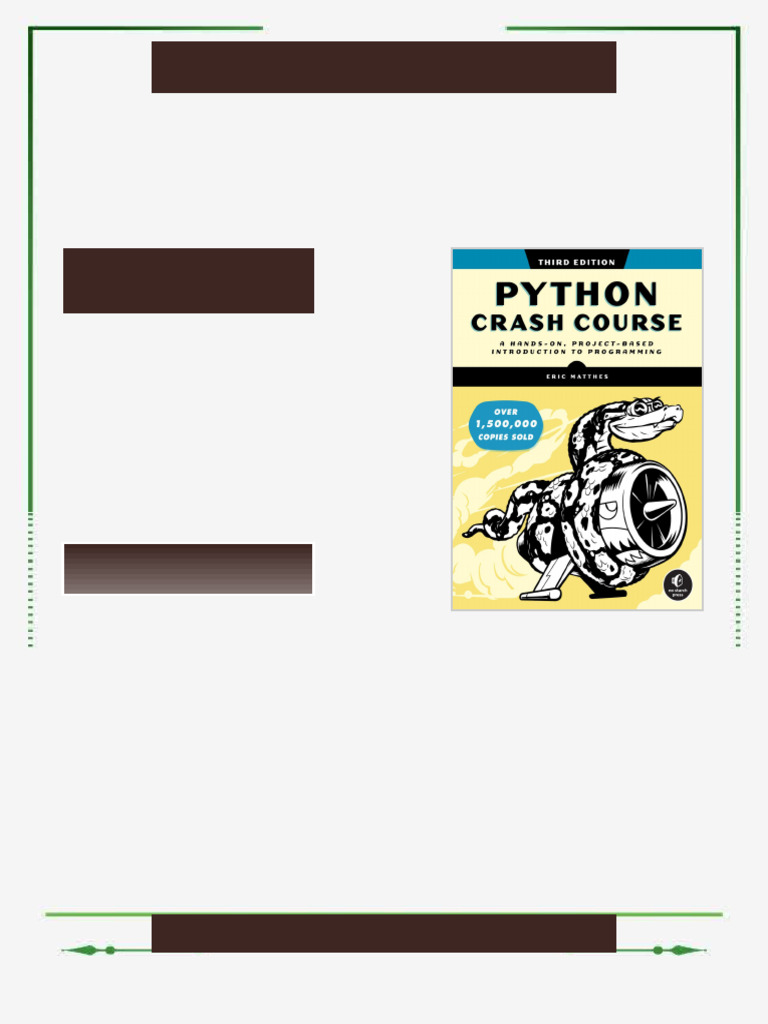 Python Crash Course 3rd Edition Eric Matthes eBook expanded edition | PDF | Computer Programming ...