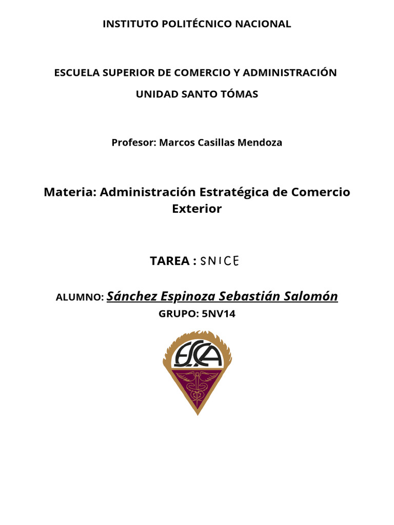 Snice | PDF | Arancel | El comercio internacional
