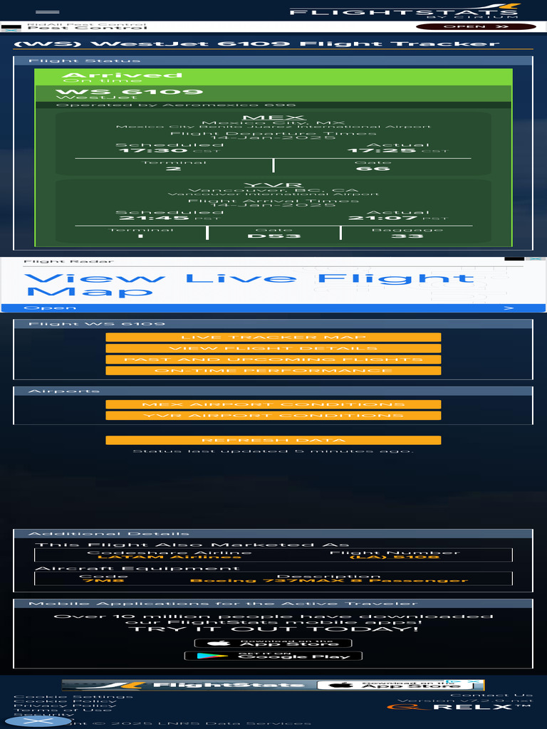 WestJet Flight WS 6109 Status Update | PDF | Aviation | Airlines