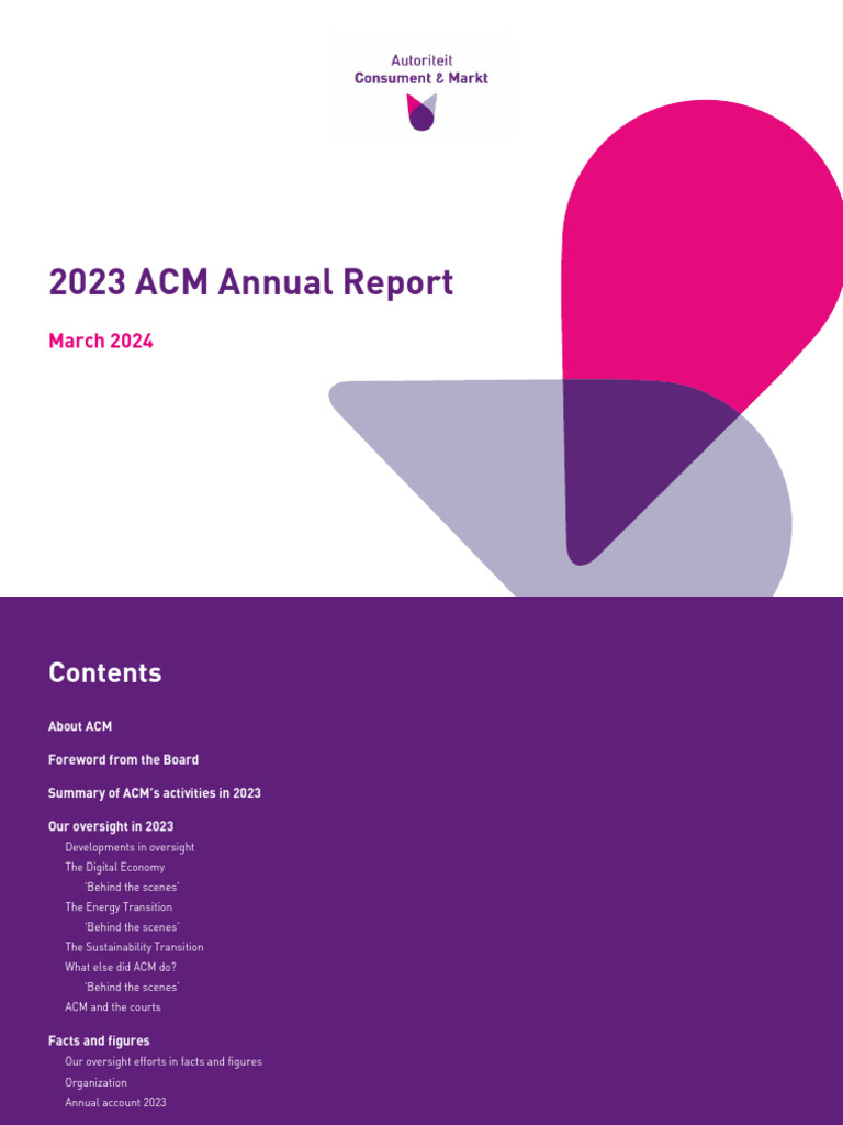 2023 ACM Annual Report Overview | PDF | Regulatory Compliance ...