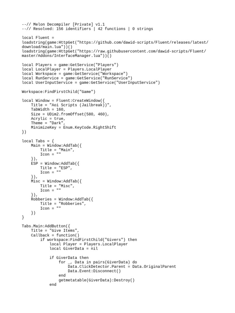 2143822281fcccf5.Lua Decompiled | PDF | Computer Programming | Object ...