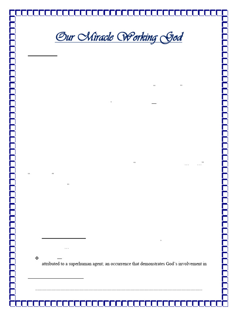 Miracles Bible Study | PDF | Miracle | Jesus