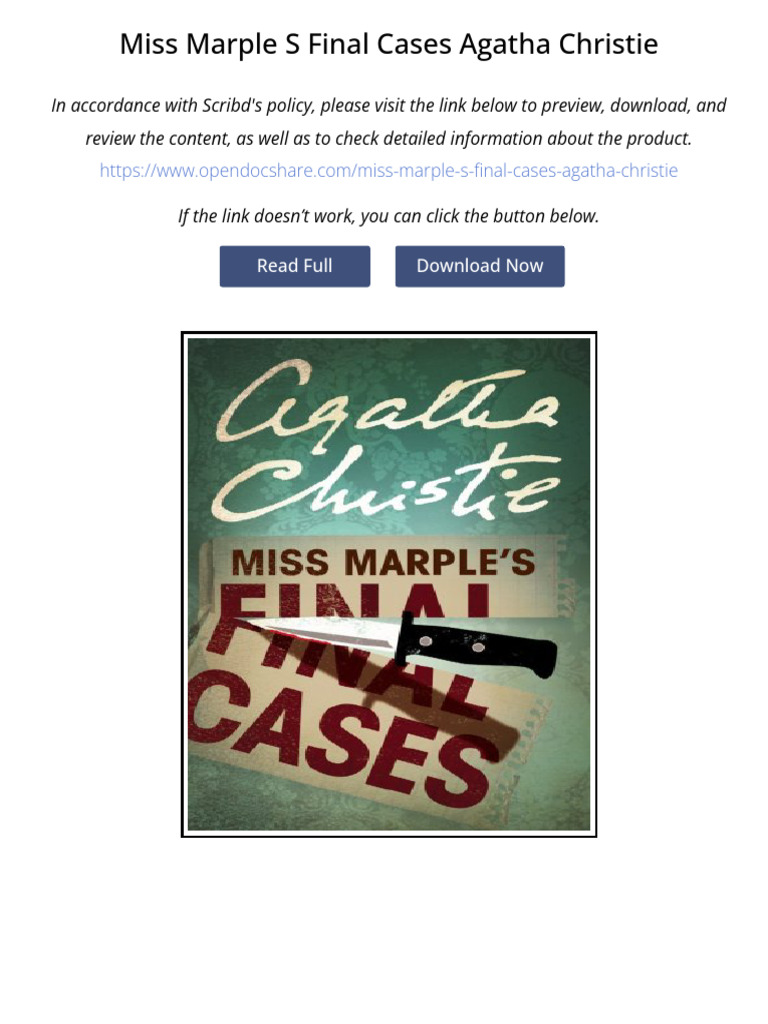 Miss Marple s Final Cases Agatha Christie full | PDF | Miss Marple