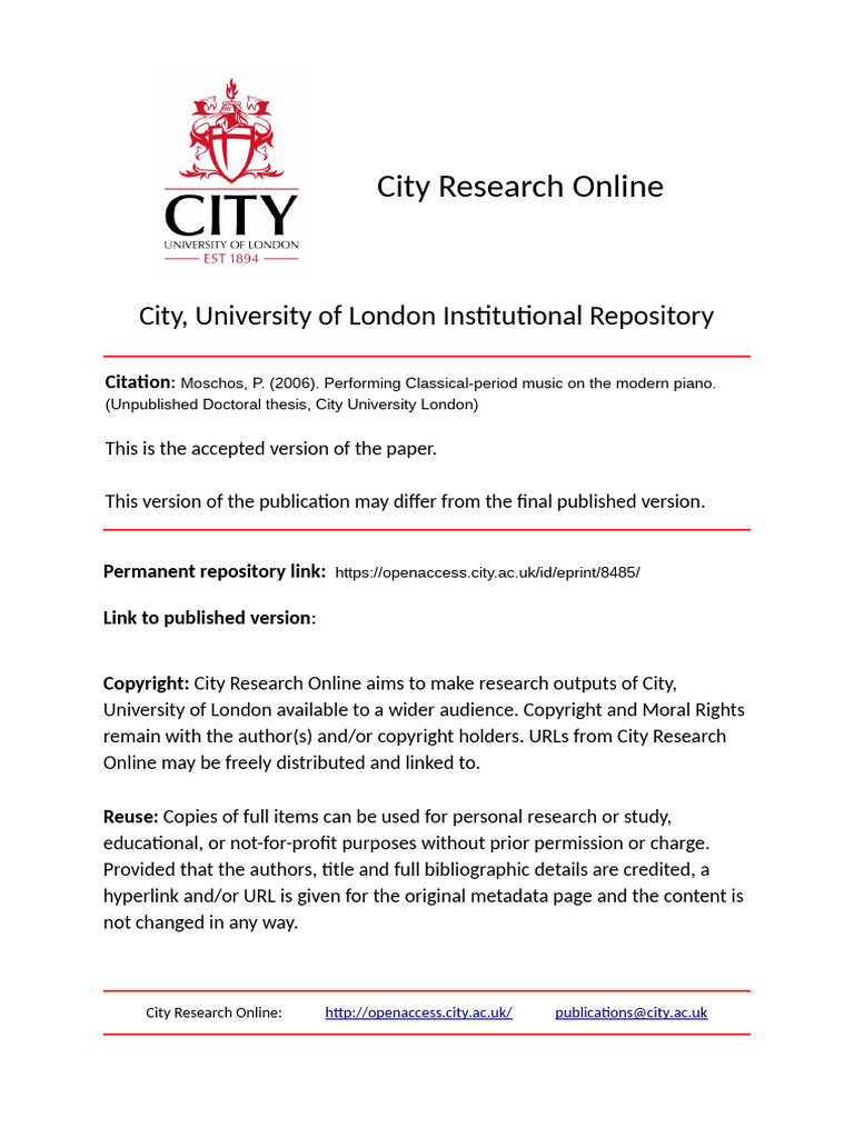 Performing Classical-period Music on the Modern Piano | PDF | Piano ...