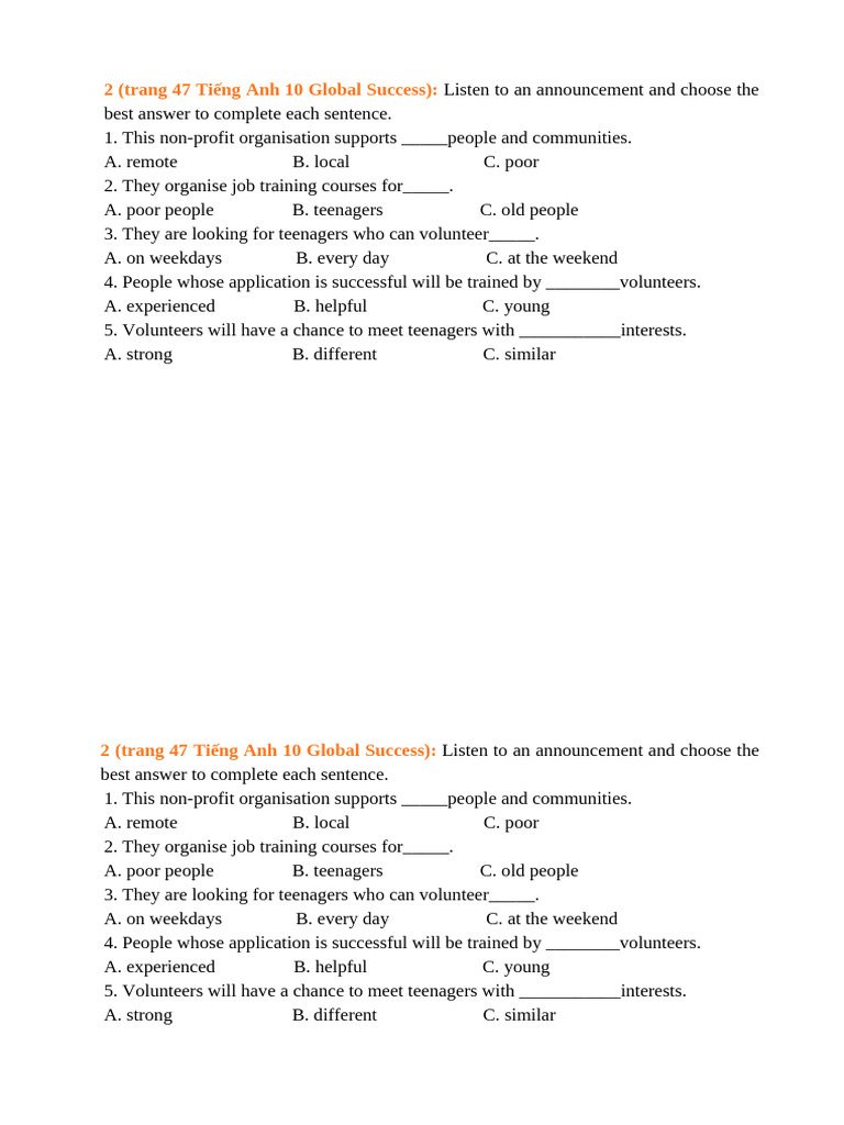Exercise Unit 4 Listening and Stress | PDF