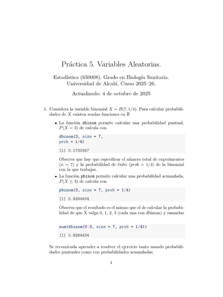 Practica05-Binom Norm | PDF | Estadísticas | Análisis matemático
