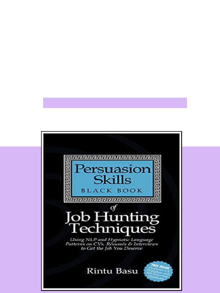 (Ebook) Persuasion Skills - Black Book of Job Hunting Techniques: Using ...