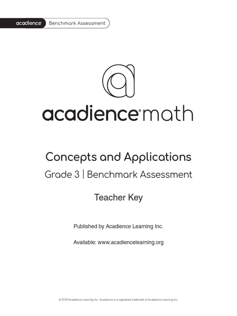 3rd Grade Concepts and Applications Teacher Key | PDF