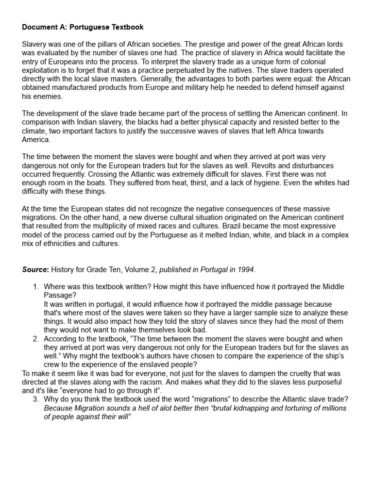 Middle Passage Documents | PDF | Atlantic Slave Trade | Slavery