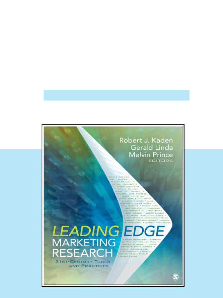 (Ebook) Leading Edge Marketing Research by Prince, Melvin.;Linda ...