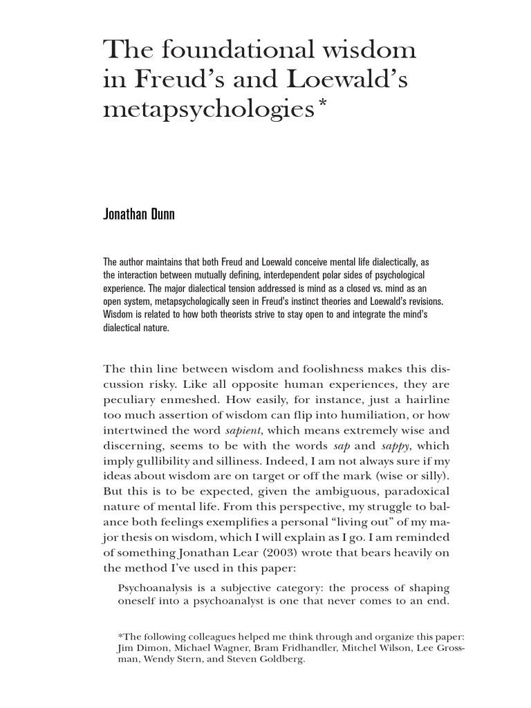 Closed and Open Mind Dialectics Freud | PDF