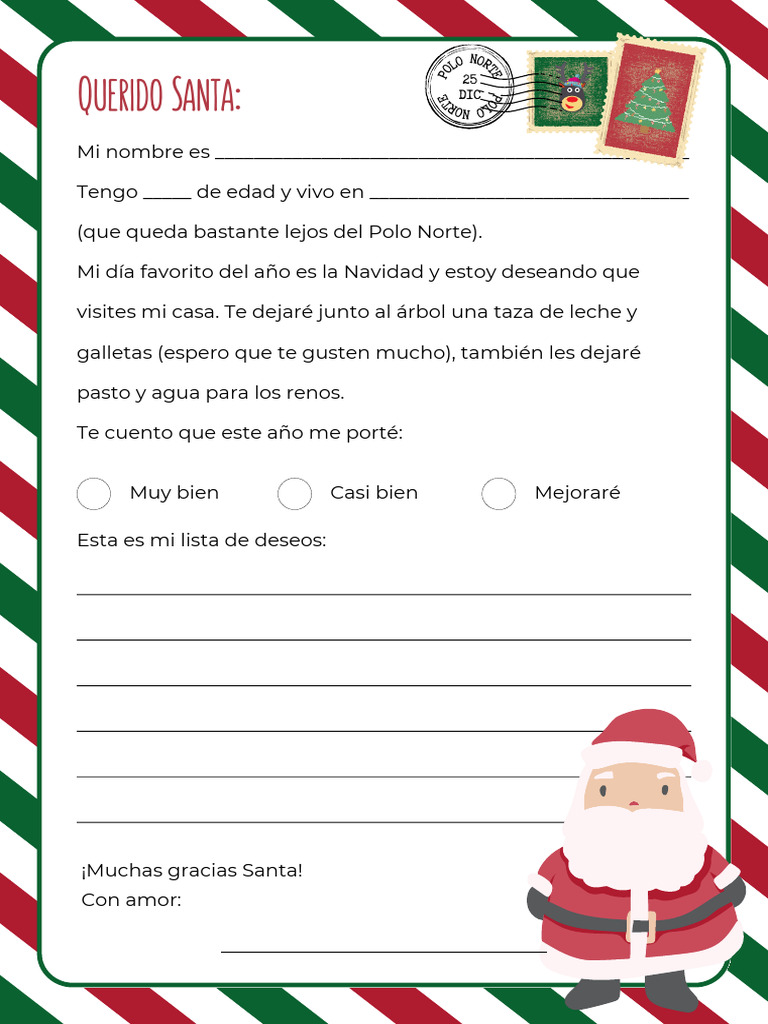 Carta a Santa Claus: Lista de Deseos | PDF