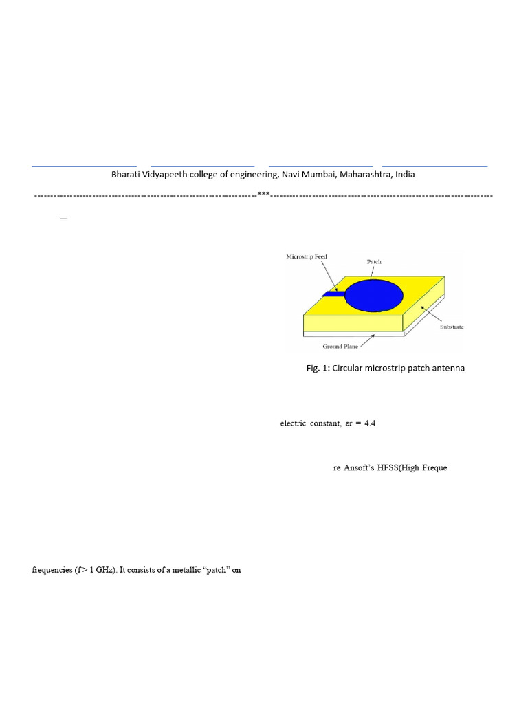 Circular Microstrip Patch Antenna Design | PDF | Antenna (Radio ...