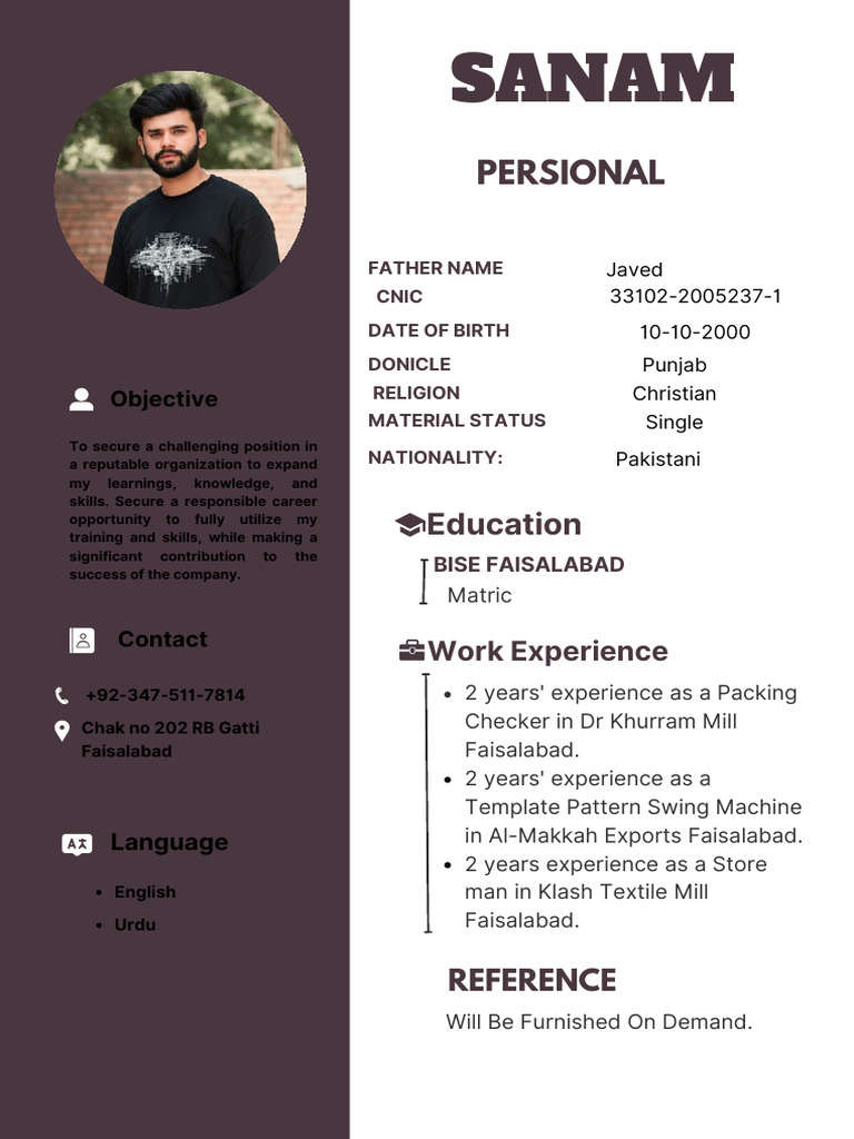 Faisalabad Job Seeker Resume | PDF