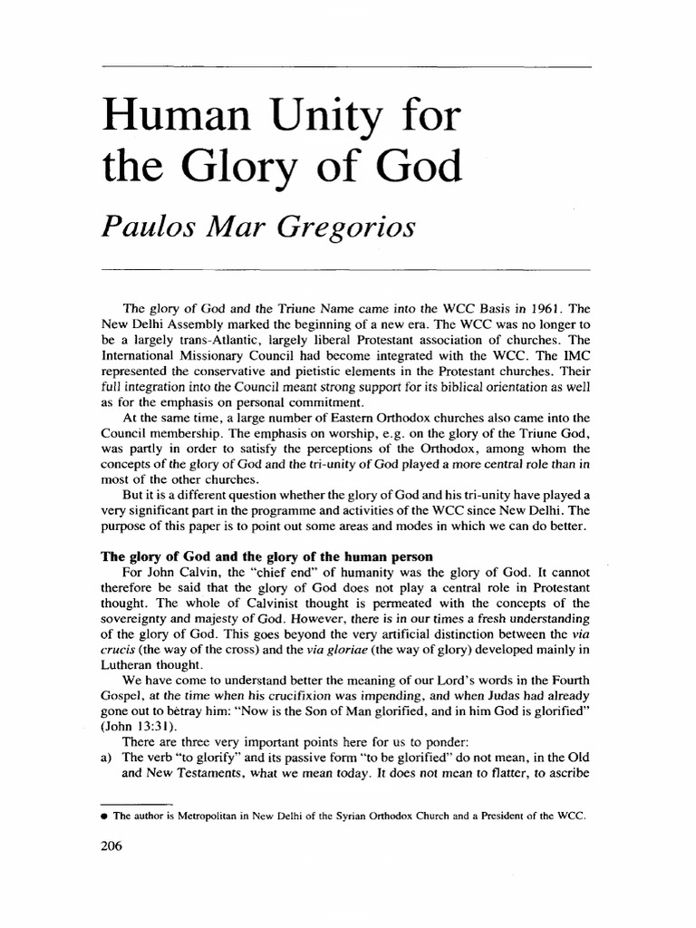 Human Unity for the Glory of God (Paulos Mar Gregorios) (Z-Library ...