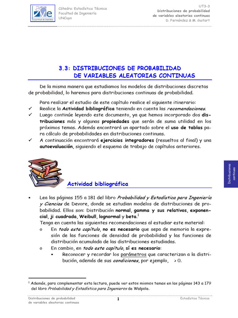 Distribuciones de Probabilidad Continuas | PDF | Distribución normal ...