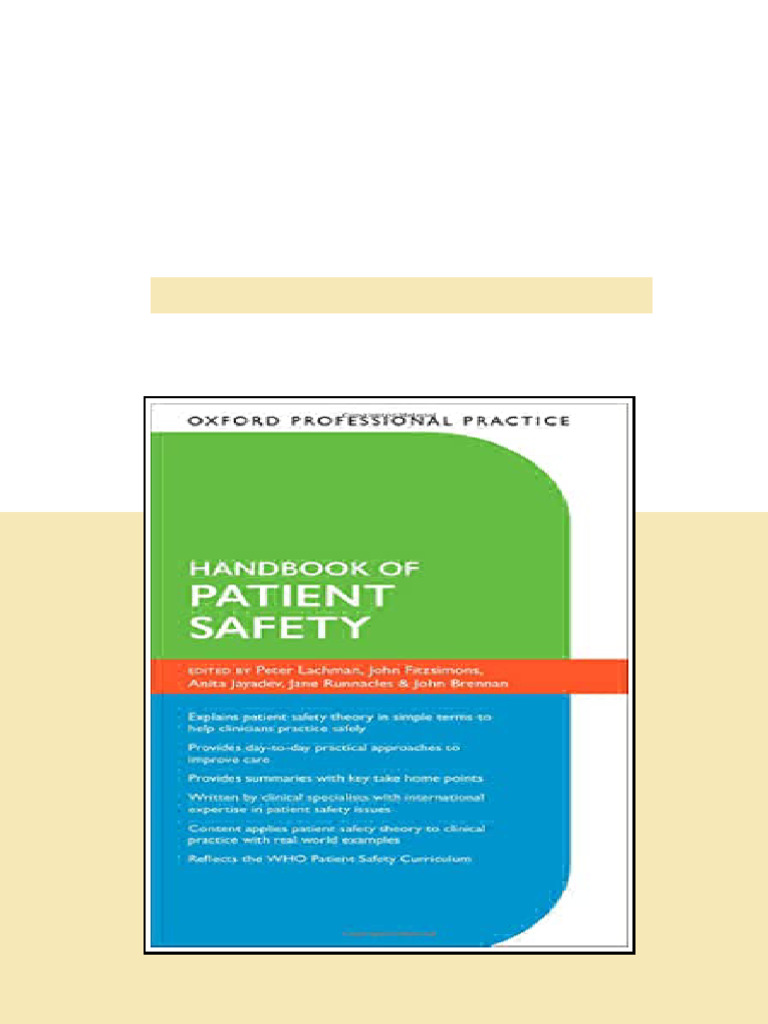 (Ebook) Handbook of Patient Safety by Peter Lachman (Editor) ISBN ...