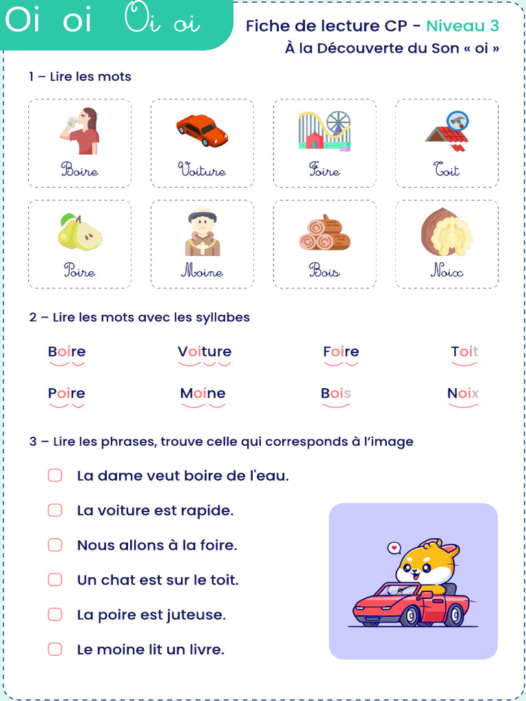 Lecture CP : Découverte du son « oi » | PDF
