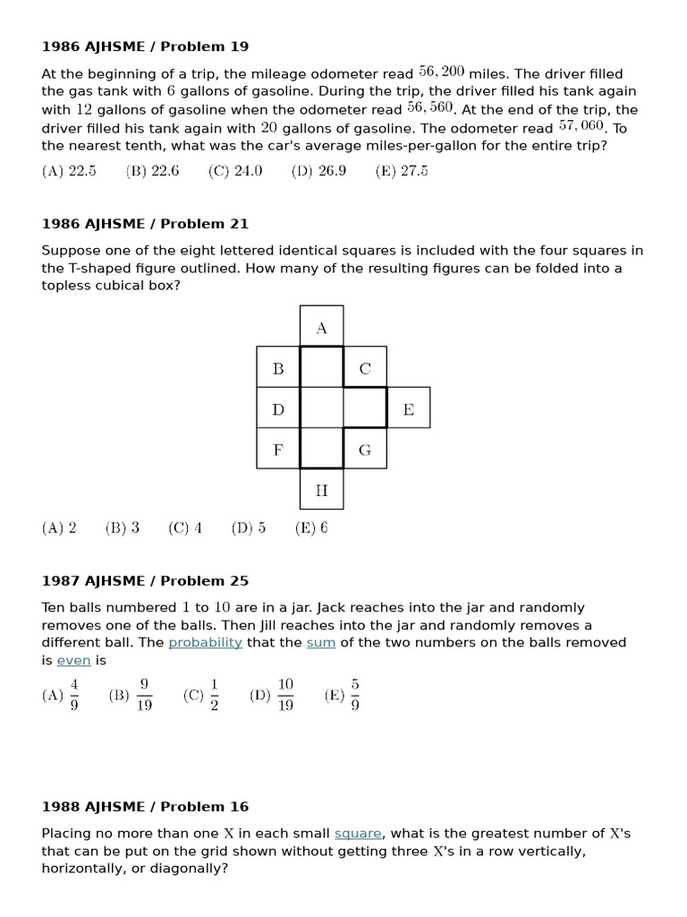 Missed Questions AMC8 1986-2009 | PDF | Area | Elementary Geometry