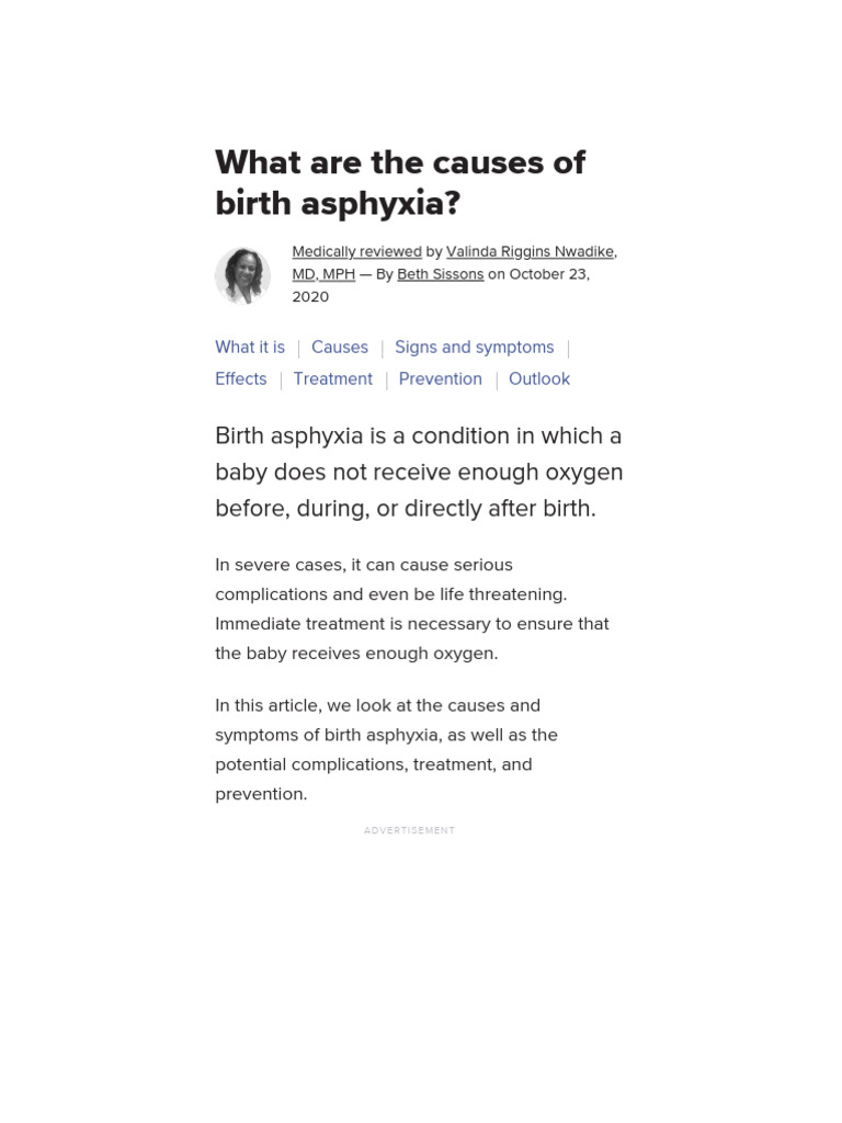 Causes and Effects of Birth Asphyxia | PDF | Childbirth | Pregnancy