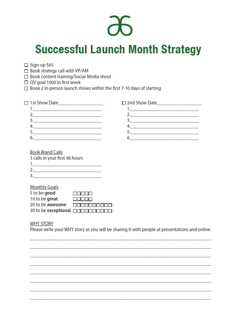Launch Month Strategy and Goals Guide | PDF