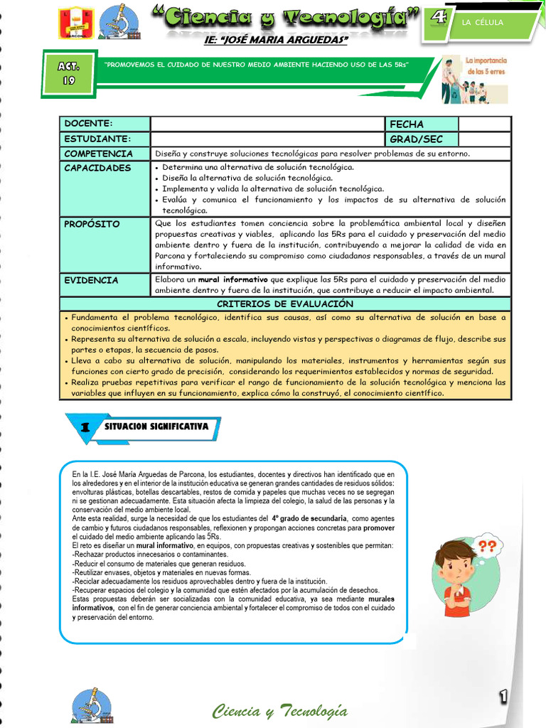 19-Diseña, Medio Ambiente-4° | PDF | Residuos | Entorno natural
