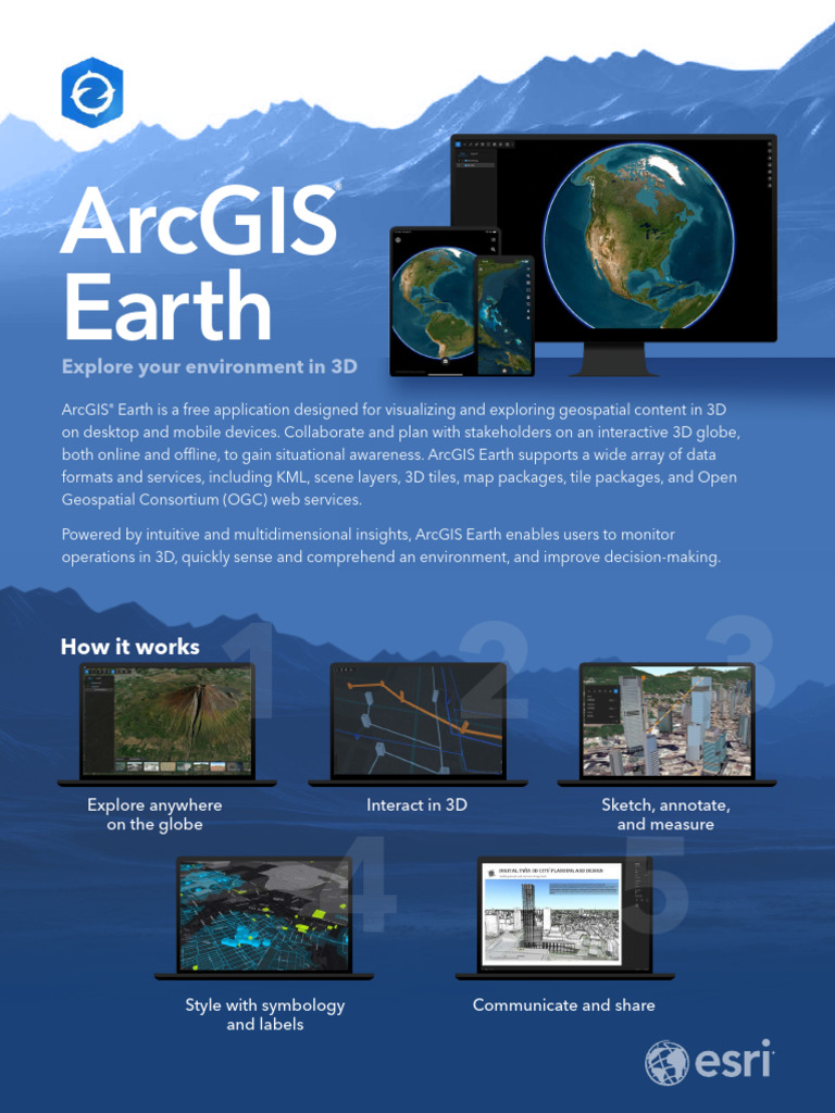 Arcgis Earth Product Slick Sheet | PDF | Arc Gis | Esri