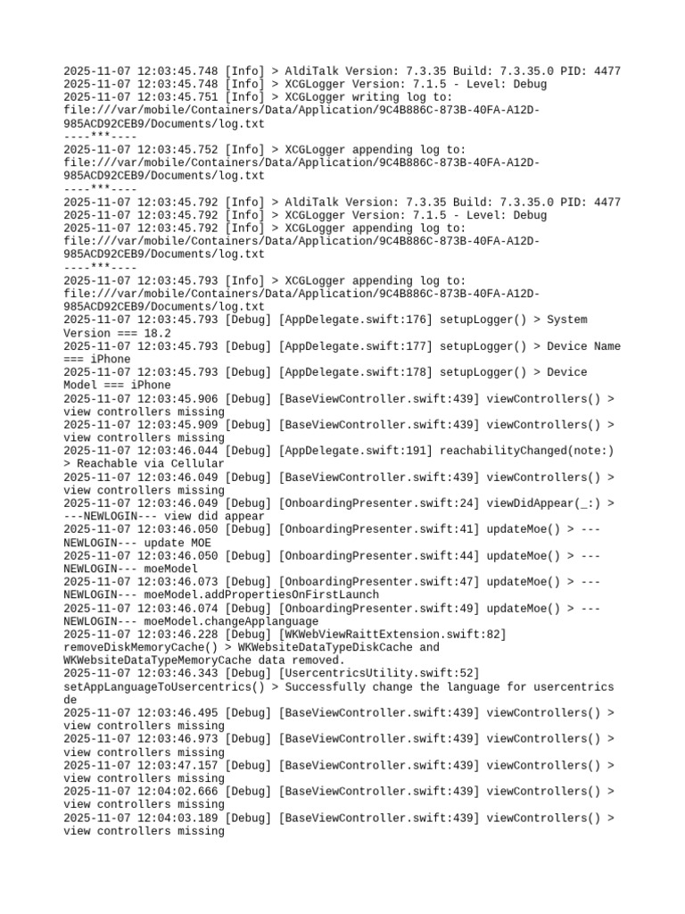 Log | PDF | Swift (Programming Language) | Computer Engineering