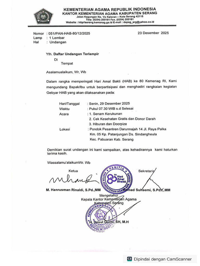 Undangan Senam Kerukunan | PDF
