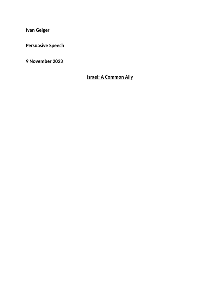 Informative Speech-Ivan Geiger-Comm A111 - 10-11-23 | PDF