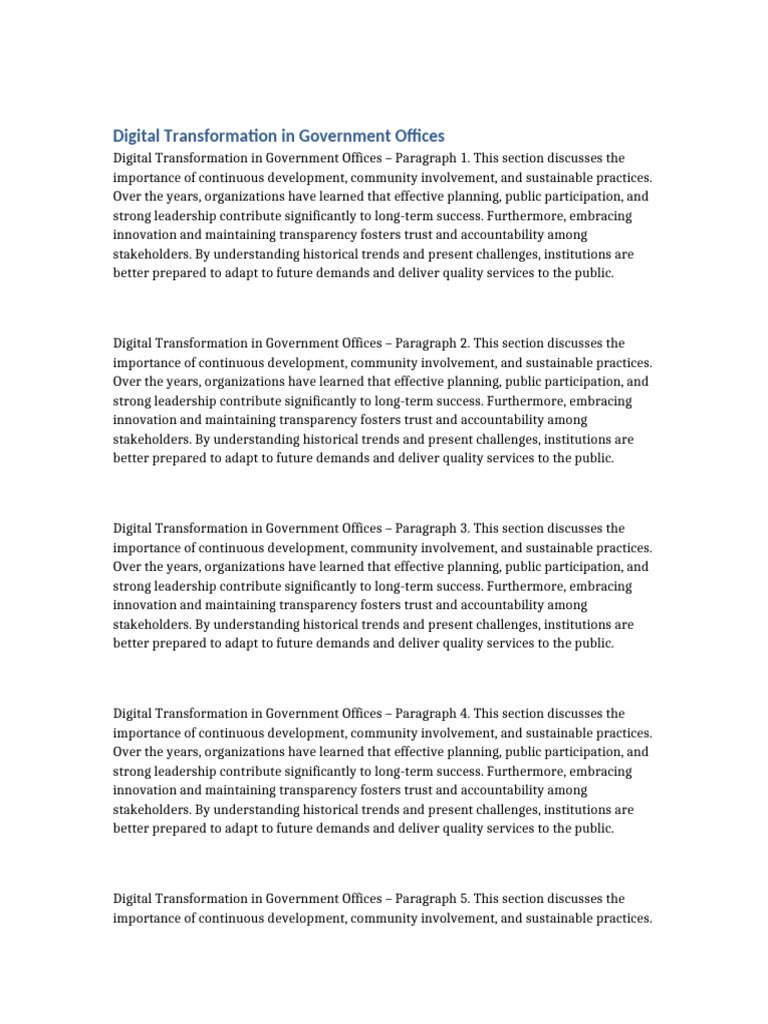 Document 2 Digital Transformation in Government Offices | PDF ...