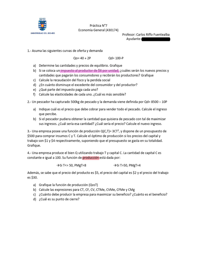 Práctica 7 - Economía (430174) - Resolución_241021_121320 | PDF ...