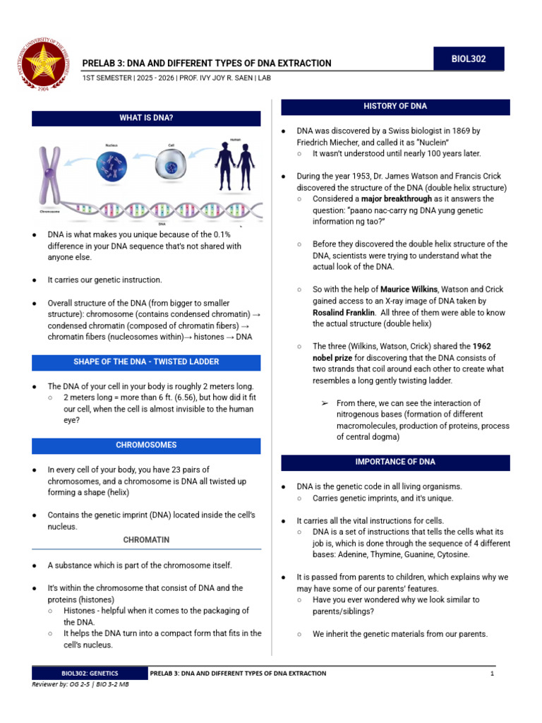 %5bbiol302%5d Genetics Notebook | PDF