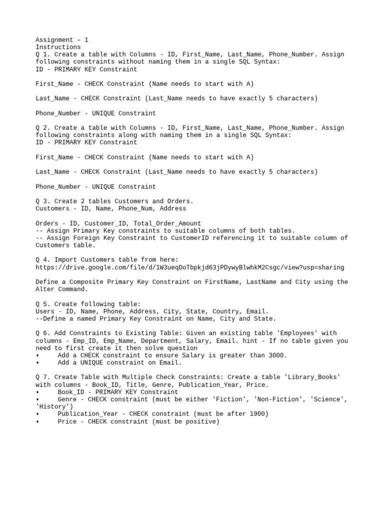 A-1 Inter SQL | PDF