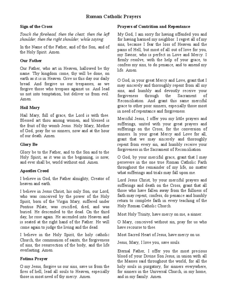 Catholic Prayers 1 [PDF Library] | Repentance | Confession (Religion)