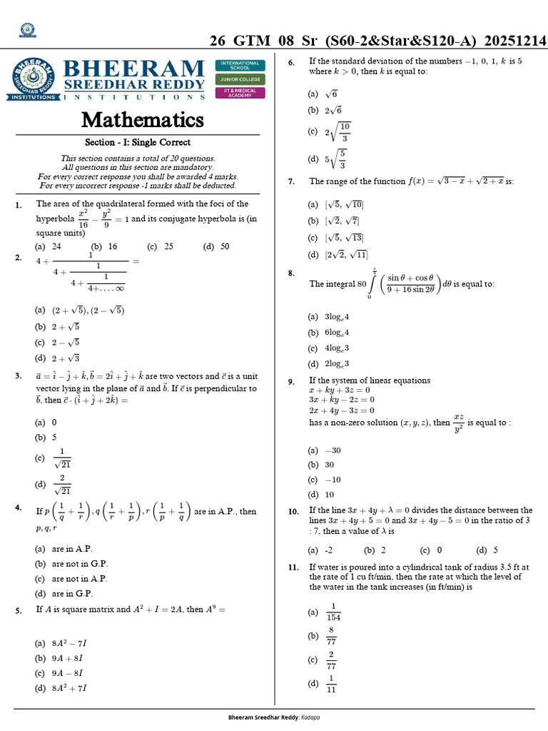SRJC_26_GTM_08_Sr_(S60-2&Star&S120_(A&B))_20251214_QP_Maths | PDF ...